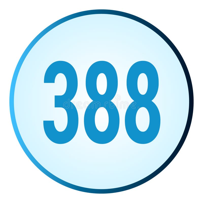 Number 388 Symbol or Logo with Round Frame in Blue Gradient Color Stock ...