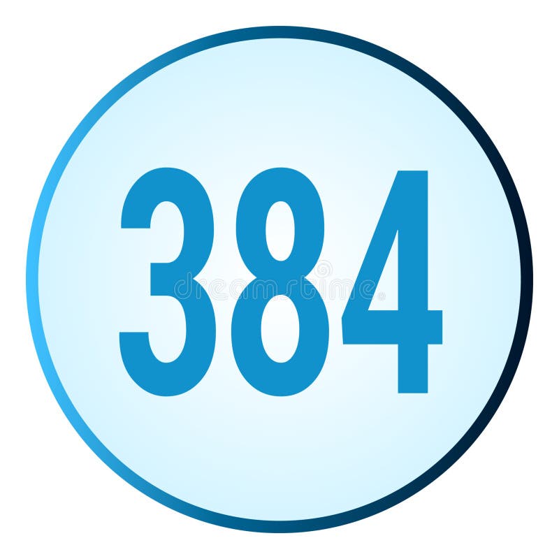 Number 384 Symbol or Logo with Round Frame in Blue Gradient Color Stock ...