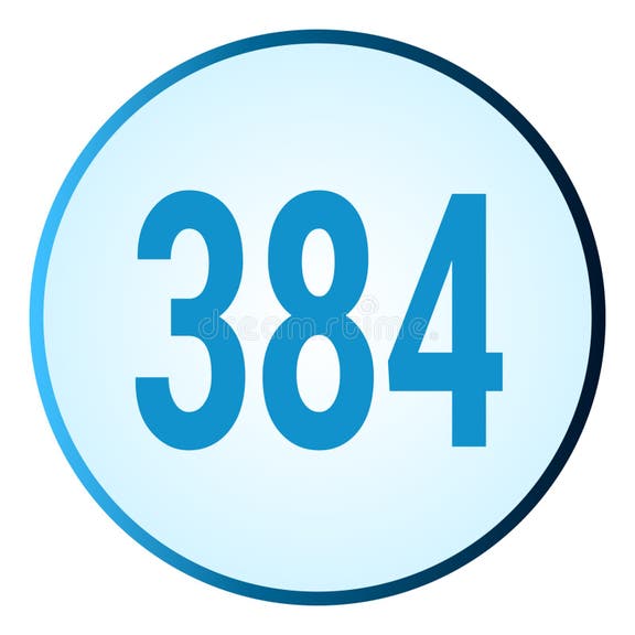 Number 384 Symbol or Logo with Round Frame in Blue Gradient Color Stock ...