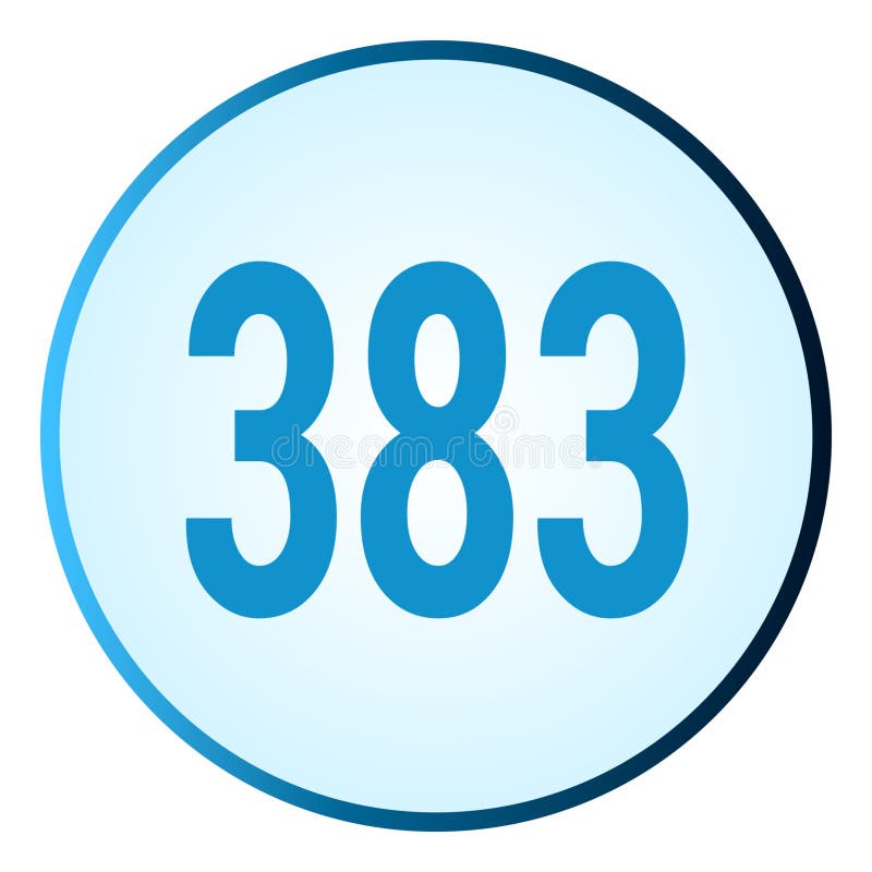 Number 383 Symbol or Logo with Round Frame in Blue Gradient Color Stock ...