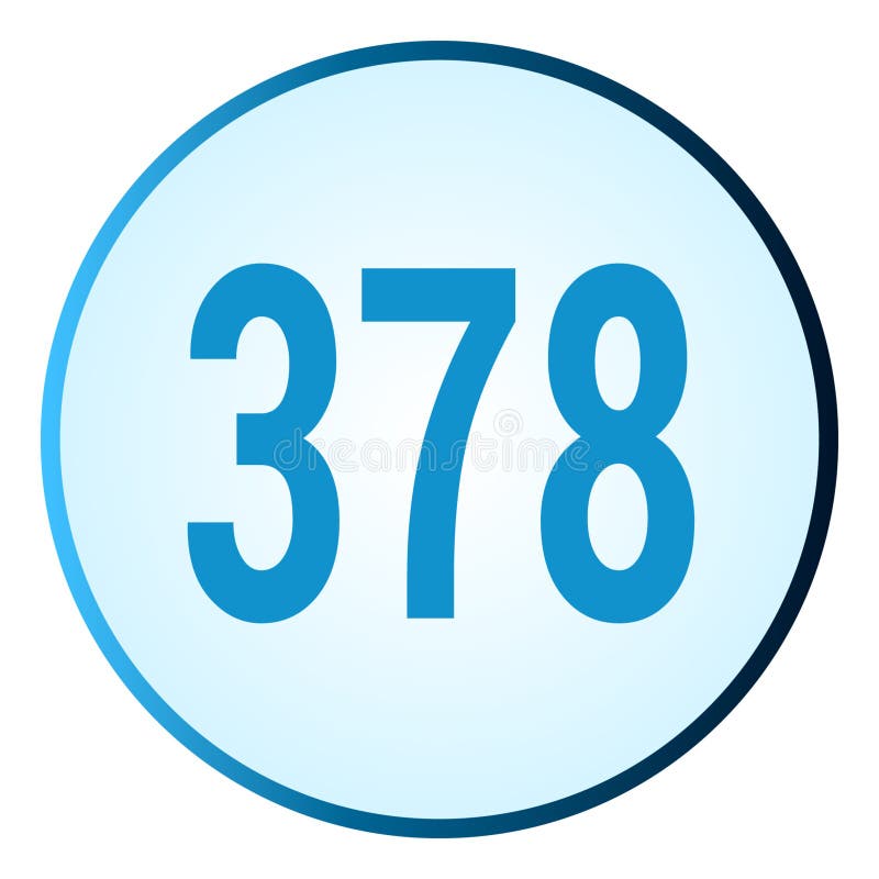 Number 378 Symbol or Logo with Round Frame in Blue Gradient Color Stock ...
