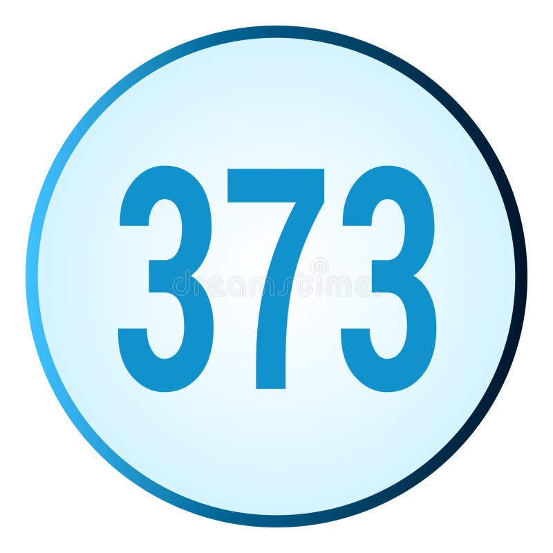 Number 373 Symbol or Logo with Round Frame in Blue Gradient Color Stock ...