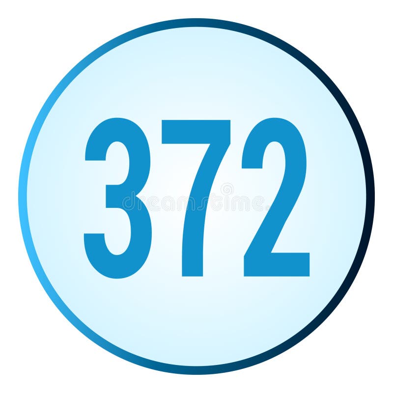 Number372 Symbol or Logo with Round Frame in Blue Gradient Color Stock ...