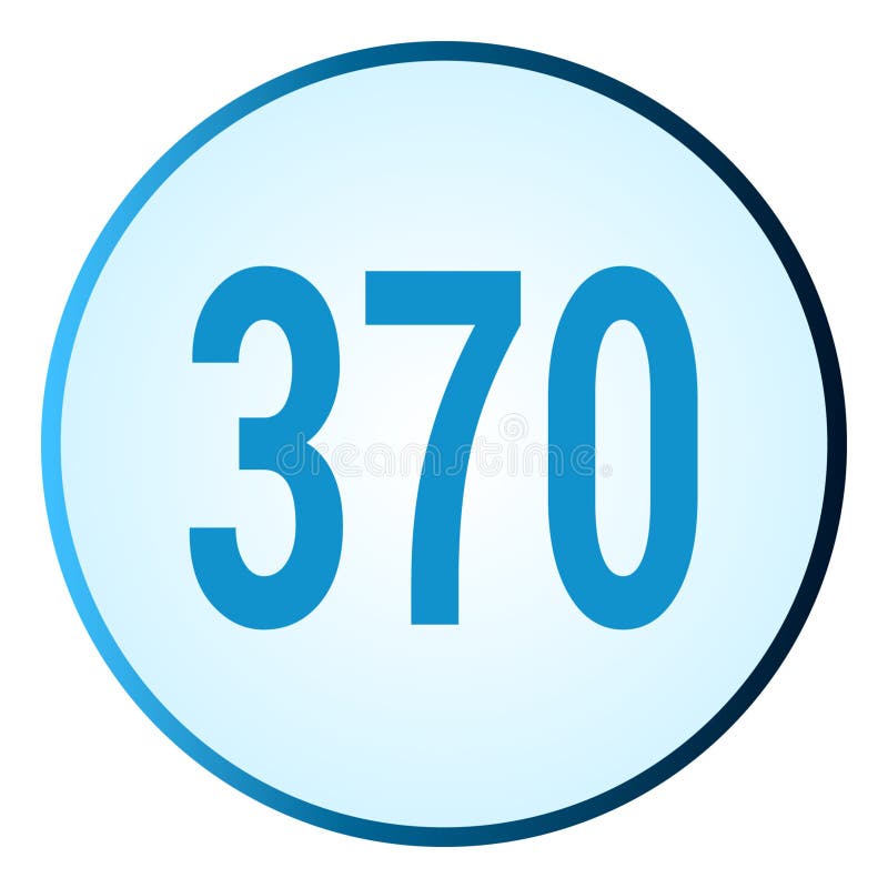 Number 370 Symbol or Logo with Round Frame in Blue Gradient Color Stock ...