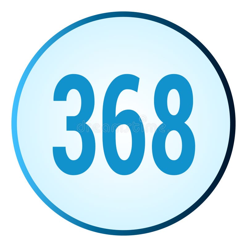 Number 368 Symbol or Logo with Round Frame in Blue Gradient Color Stock ...