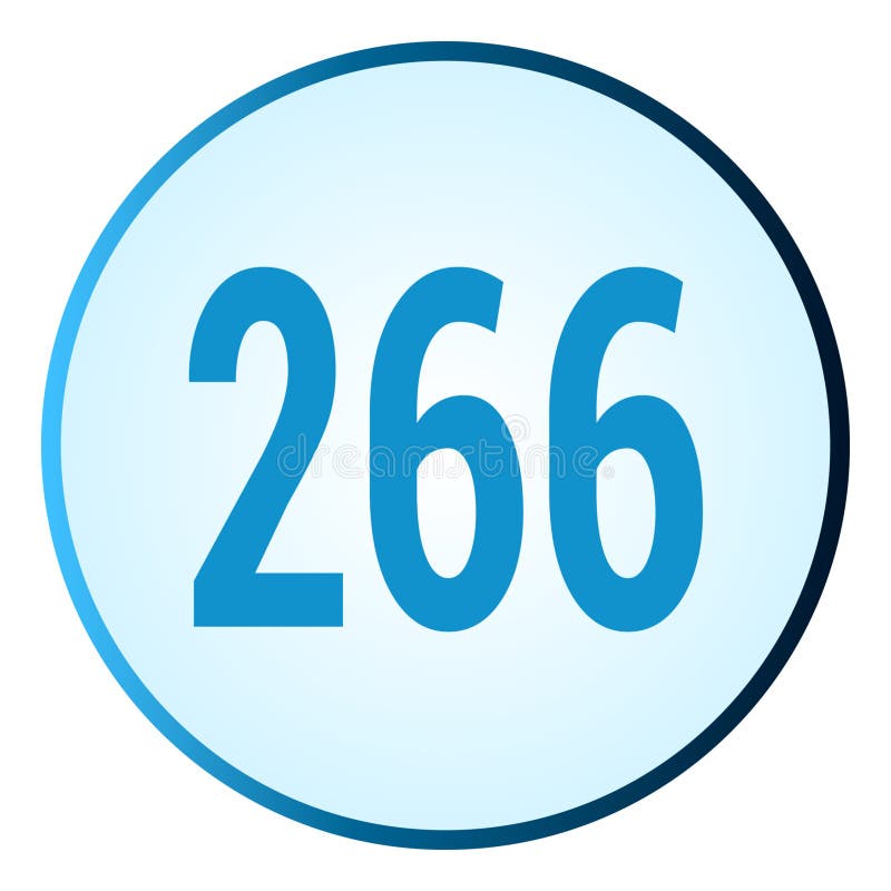 Number 266 Symbol or Logo with Round Frame in Blue Gradient Color Stock ...