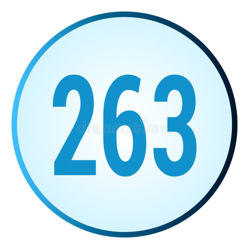 Number 263 Symbol or Logo with Round Frame in Blue Gradient Color Stock ...