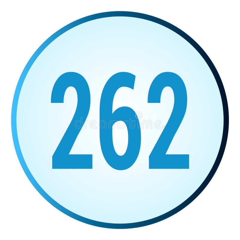 Number 262 Symbol or Logo with Round Frame in Blue Gradient Color Stock ...