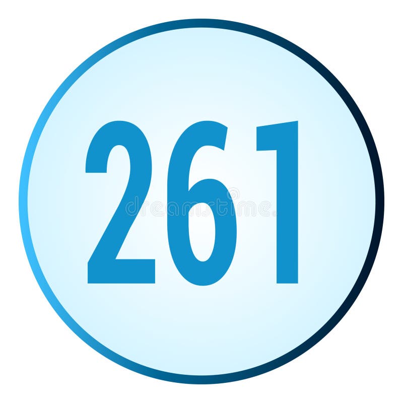 Number 261 Symbol or Logo with Round Frame in Blue Gradient Color Stock ...
