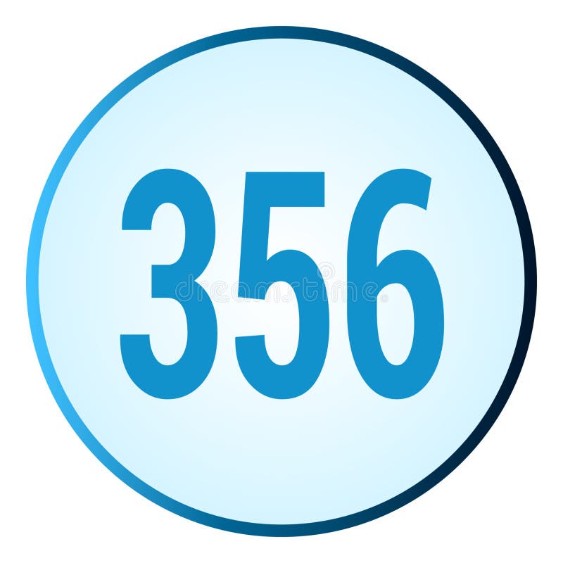 Number 356 Symbol or Logo with Round Frame in Blue Gradient Color Stock ...