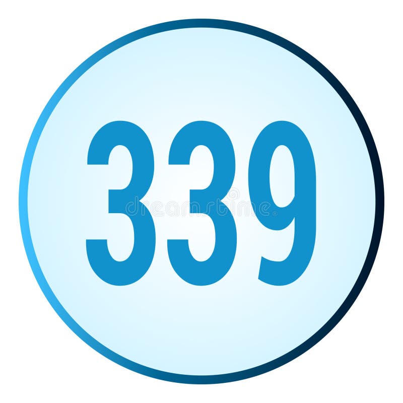 Number 339 Symbol or Logo with Round Frame in Blue Gradient Color Stock ...