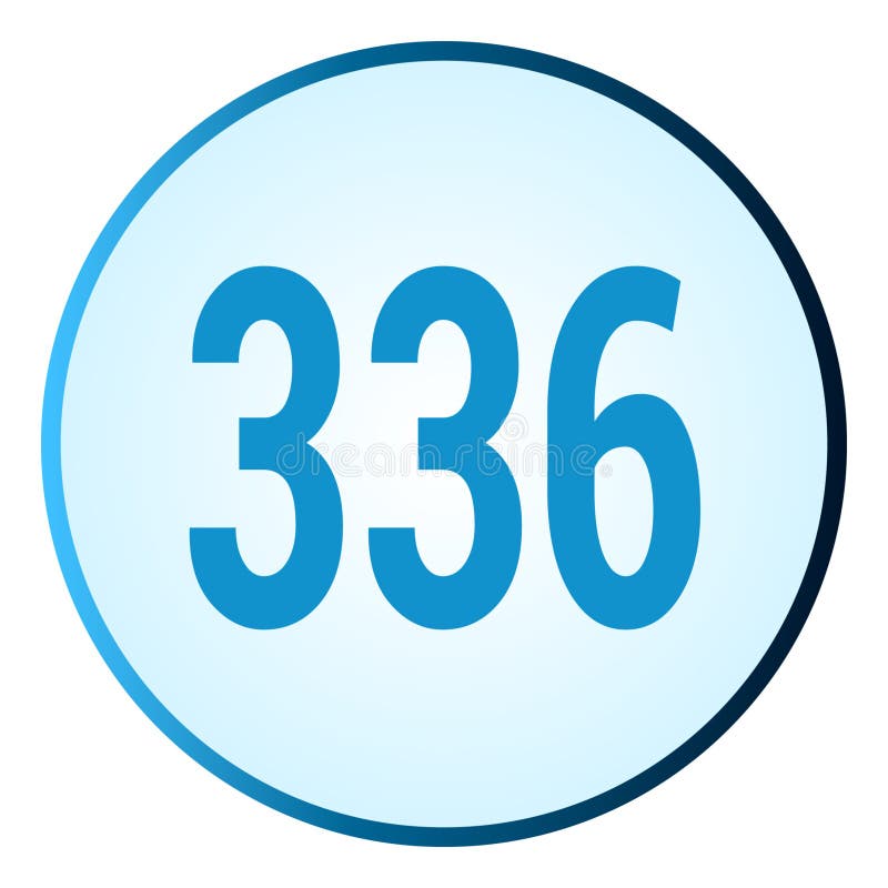 Number 336 Symbol or Logo with Round Frame in Blue Gradient Color Stock ...