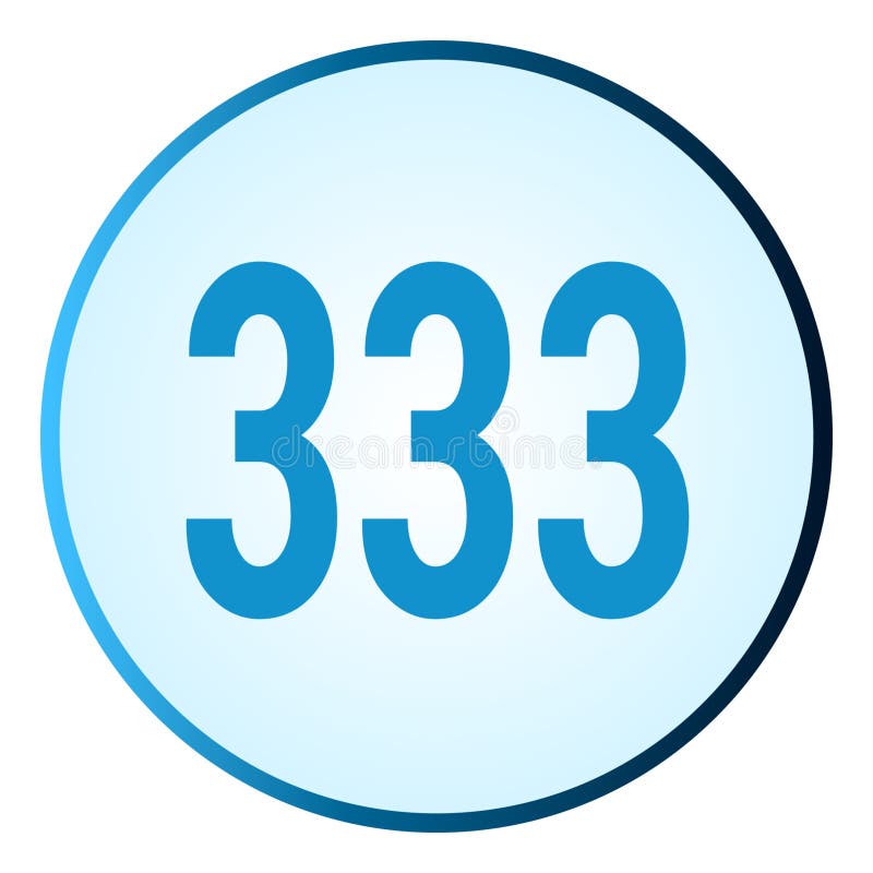 Number 333 Symbol or Logo with Round Frame in Blue Gradient Color Stock ...