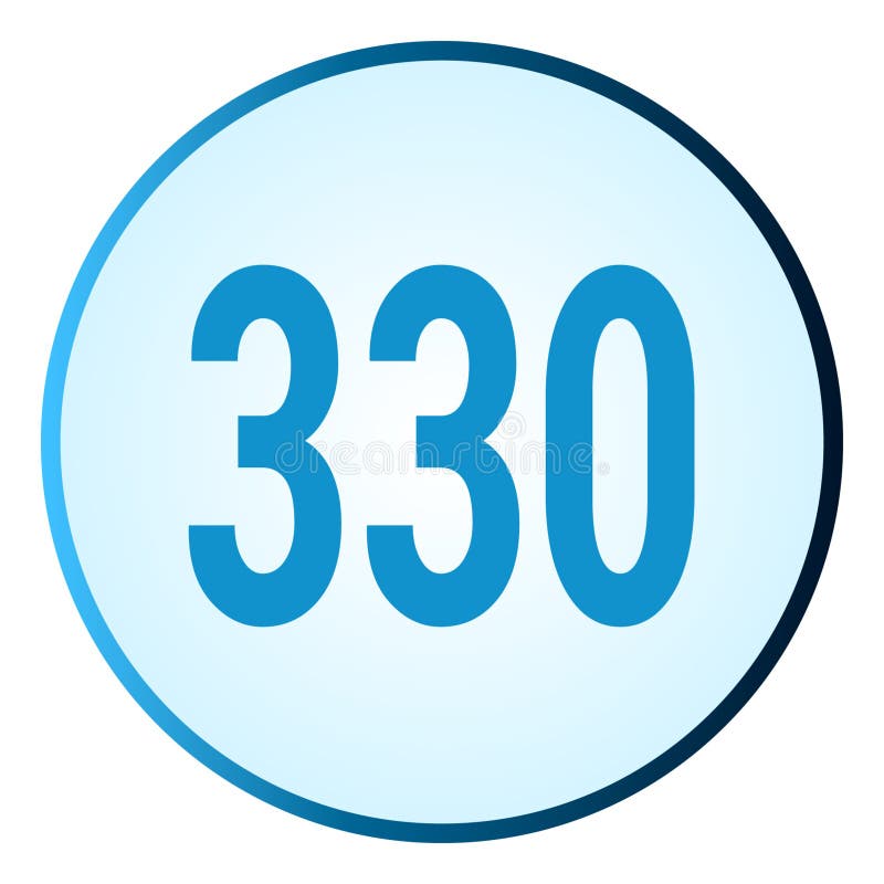 Number 330 Symbol or Logo with Round Frame in Blue Gradient Color Stock ...