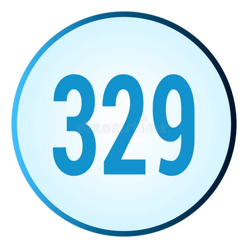 Number 329 Symbol or Logo with Round Frame in Blue Gradient Color Stock ...