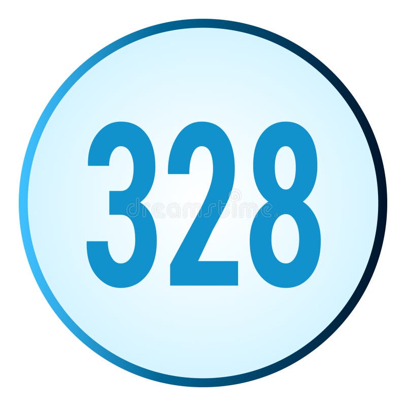 Number 328 Symbol or Logo with Round Frame in Blue Gradient Color Stock ...