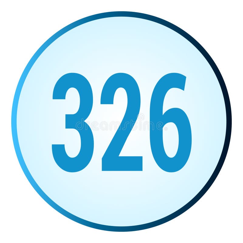 Number 326 Symbol or Logo with Round Frame in Blue Gradient Color Stock ...