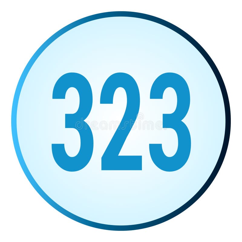 Number 323 Symbol or Logo with Round Frame in Blue Gradient Color Stock ...