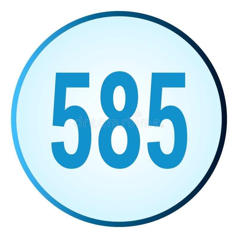 Number 585 Symbol or Logo with Round Frame in Blue Gradient Color Stock ...