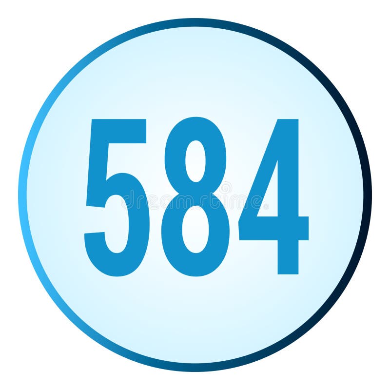 Number 584 Symbol or Logo with Round Frame in Blue Gradient Color Stock ...