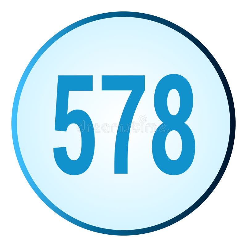 Number 578 Symbol or Logo with Round Frame in Blue Gradient Color Stock ...