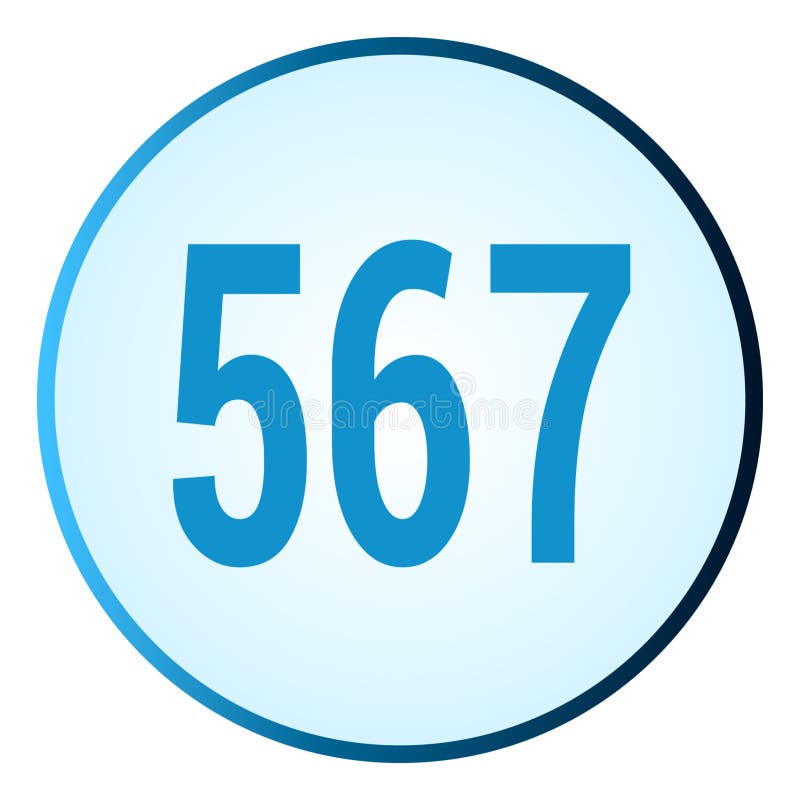 Number 567 Symbol or Logo with Round Frame in Blue Gradient Color Stock ...
