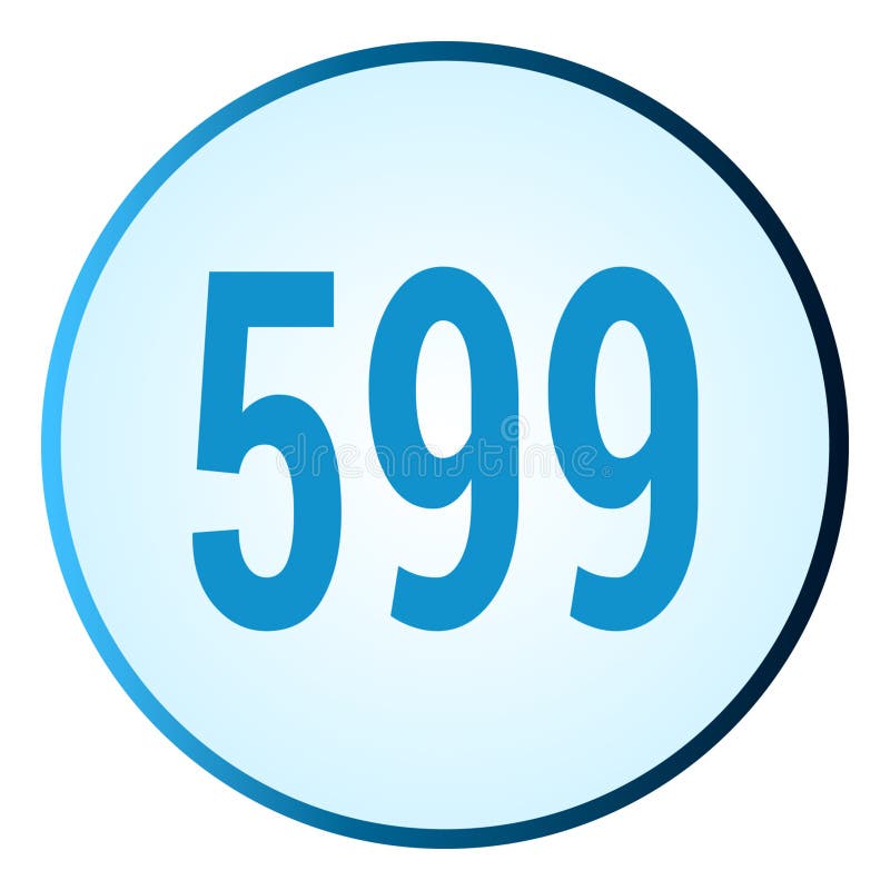 Number 599 Symbol or Logo with Round Frame in Blue Gradient Color Stock ...