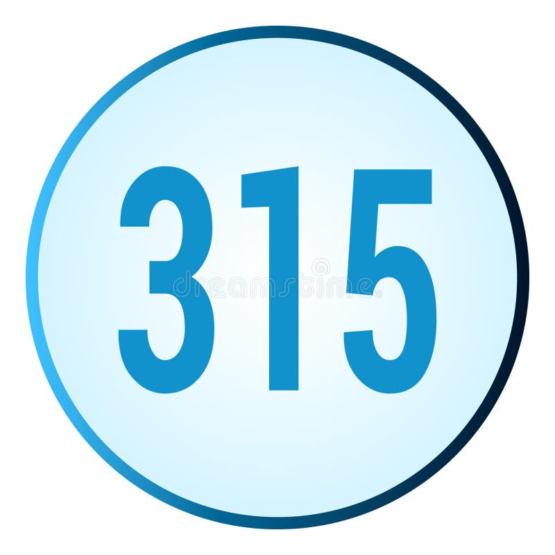 Number 315 Symbol or Logo with Round Frame in Blue Gradient Color Stock ...