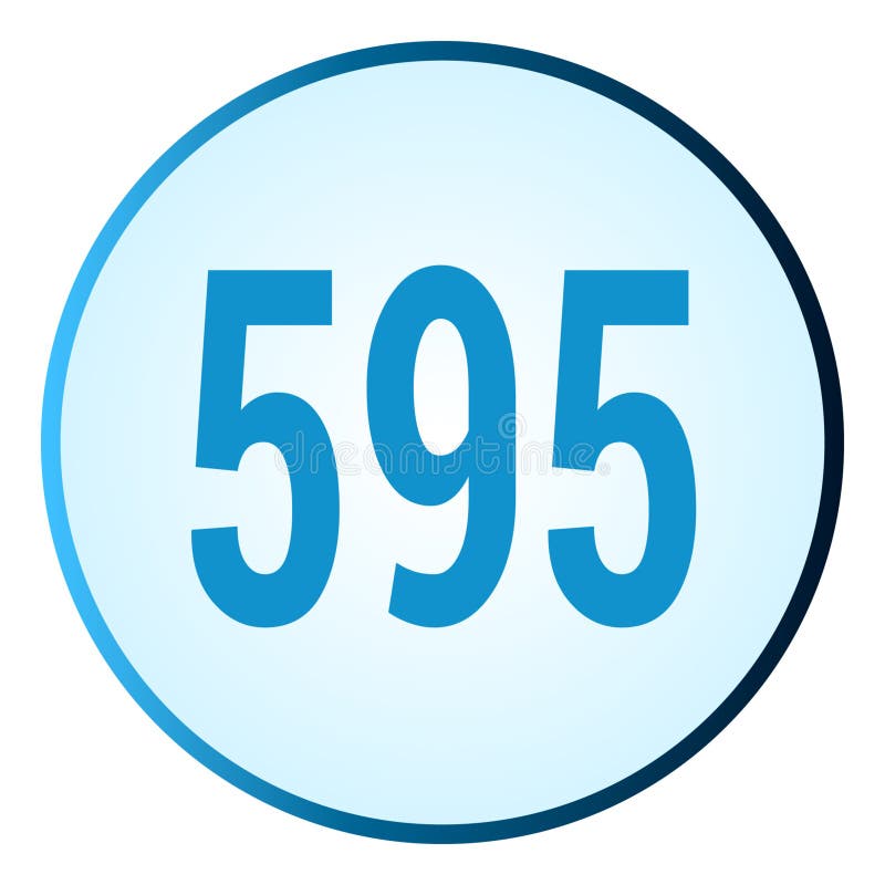 Number 595 Symbol or Logo with Round Frame in Blue Gradient Color Stock ...