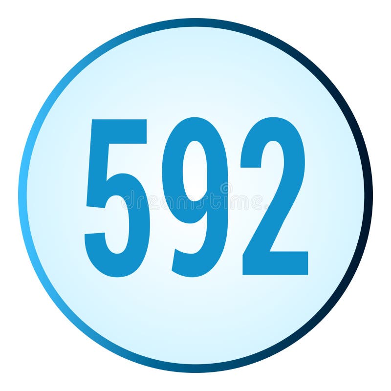 Number 592 Symbol or Logo with Round Frame in Blue Gradient Color Stock ...