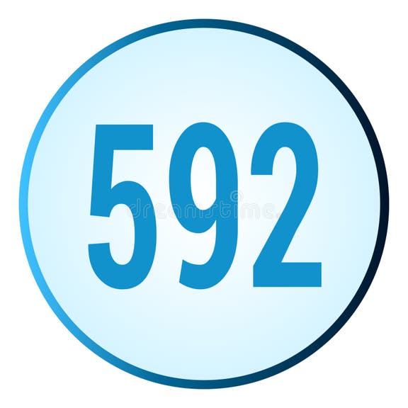 Number 592 Symbol or Logo with Round Frame in Blue Gradient Color Stock ...