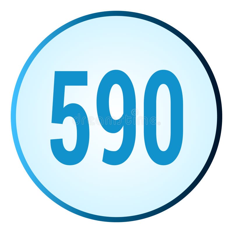 Number 590 Symbol or Logo with Round Frame in Blue Gradient Color Stock ...