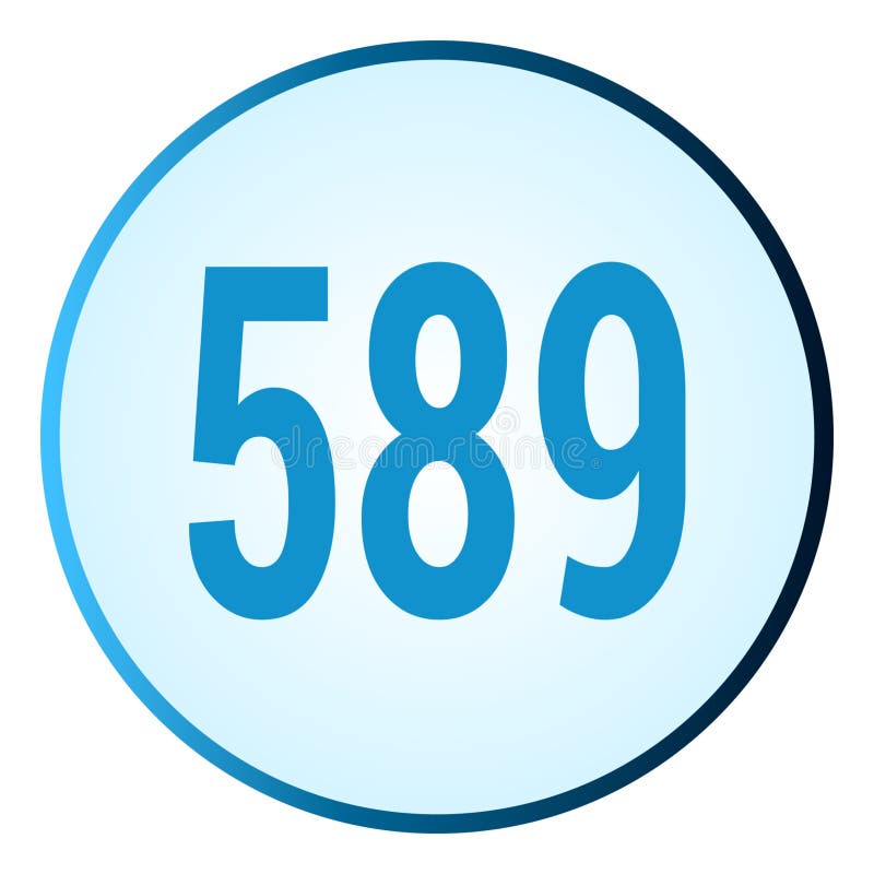 Number 589 Symbol or Logo with Round Frame in Blue Gradient Color Stock ...