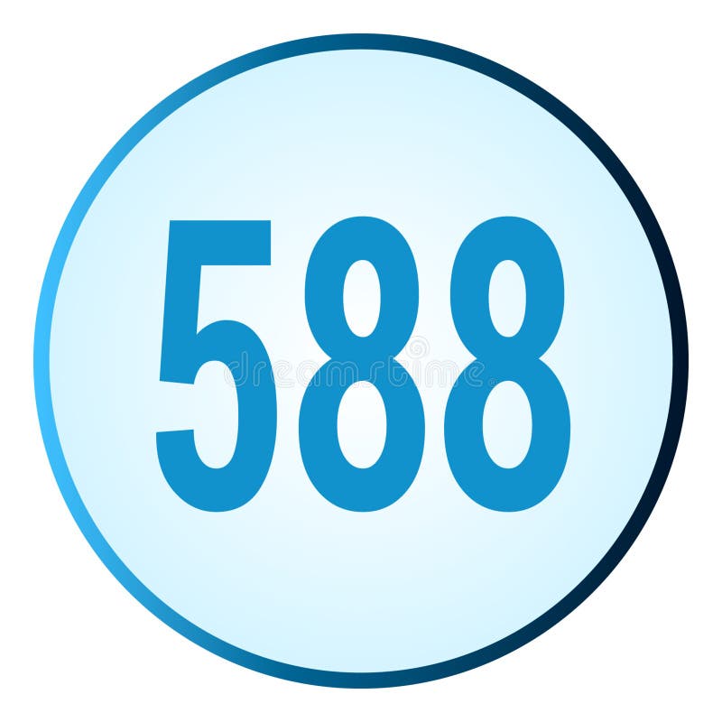 Number 588 Symbol or Logo with Round Frame in Blue Gradient Color Stock ...