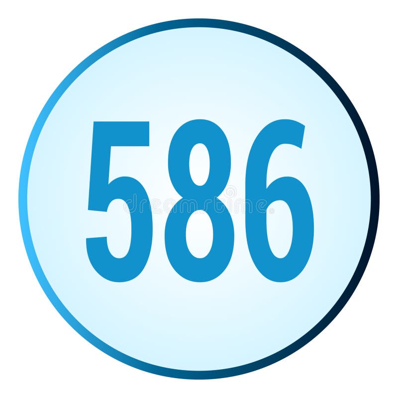 Number 586 Symbol or Logo with Round Frame in Blue Gradient Color Stock ...