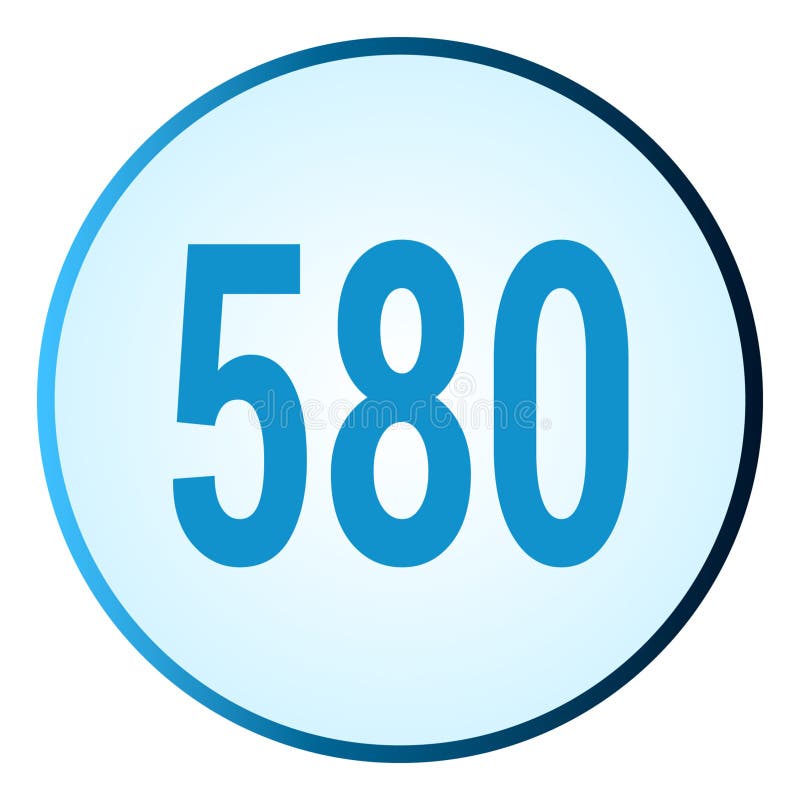 Number 580 Symbol or Logo with Round Frame in Blue Gradient Color Stock ...