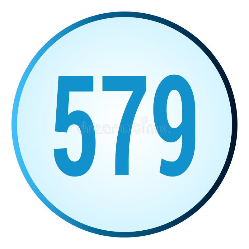 Number 579 Symbol or Logo with Round Frame in Blue Gradient Color Stock ...