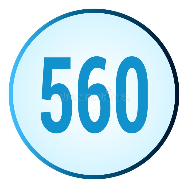 Number 560 Symbol or Logo with Round Frame in Blue Gradient Color Stock ...