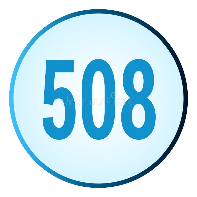 Number 508 Symbol or Logo with Round Frame in Blue Gradient Color Stock ...