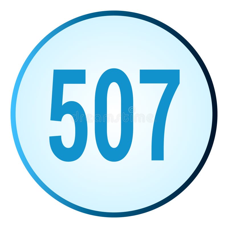 Number 507 Symbol or Logo with Round Frame in Blue Gradient Color Stock ...