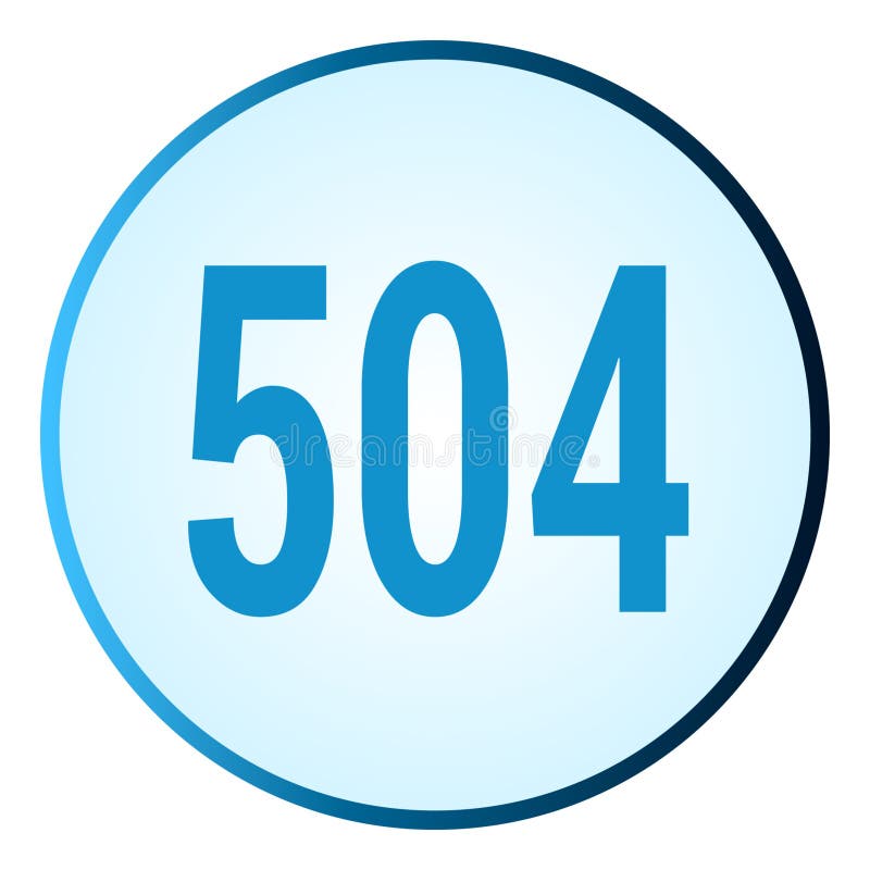 Number 504 Symbol or Logo with Round Frame in Blue Gradient Color Stock ...