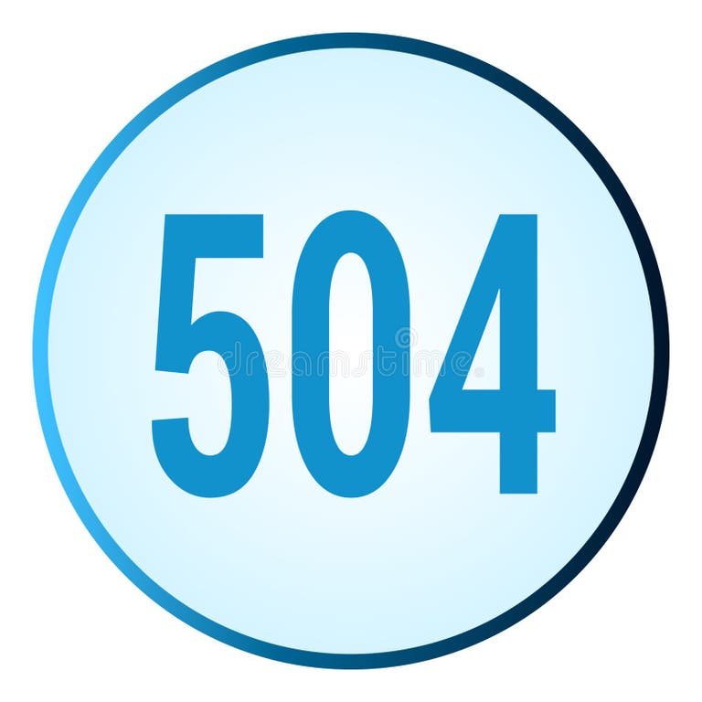 Number 504 Symbol or Logo with Round Frame in Blue Gradient Color Stock ...