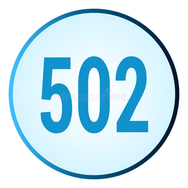 Number 502 Symbol or Logo with Round Frame in Blue Gradient Color Stock ...