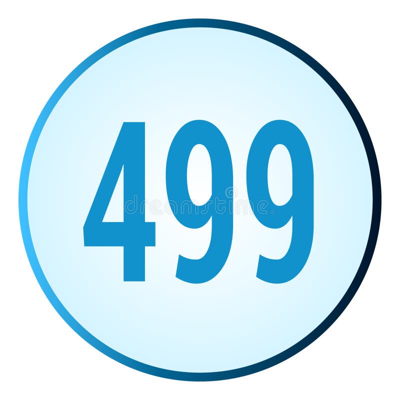 Number 499 Symbol or Logo with Round Frame in Blue Gradient Color Stock ...