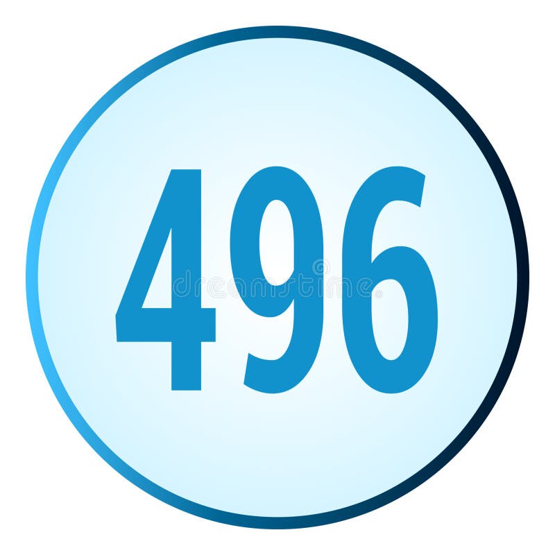 Number 496 Symbol or Logo with Round Frame in Blue Gradient Color Stock ...