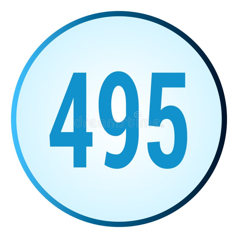 Number 495 Symbol or Logo with Round Frame in Blue Gradient Color Stock ...