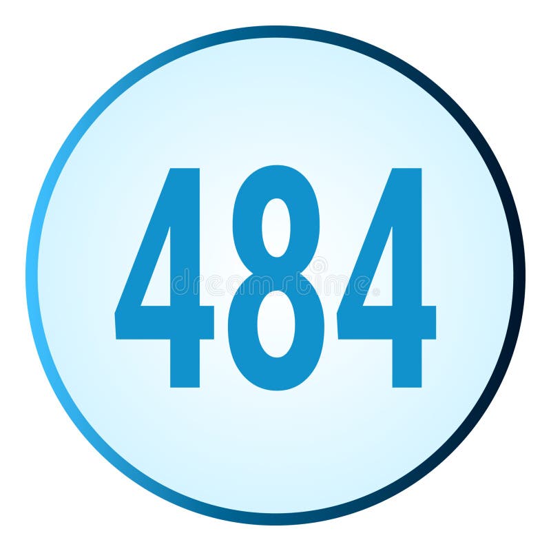 Number 484 Symbol or Logo with Round Frame in Blue Gradient Color Stock ...