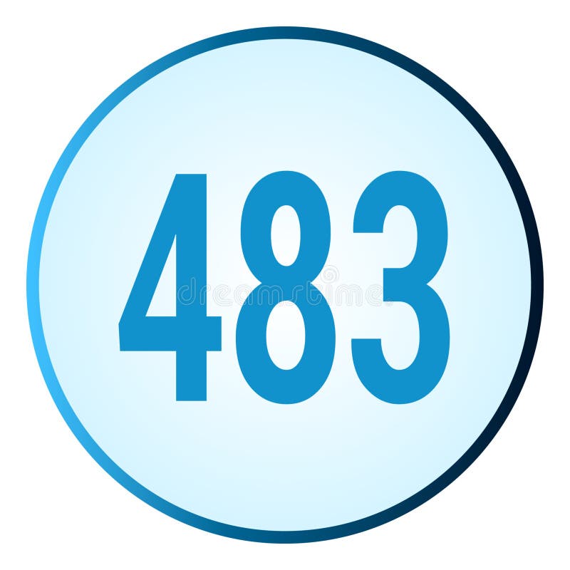 Number 483 Symbol or Logo with Round Frame in Blue Gradient Color Stock ...