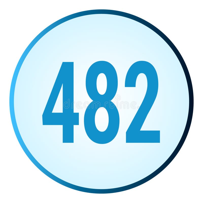 Number 482 Symbol or Logo with Round Frame in Blue Gradient Color Stock ...