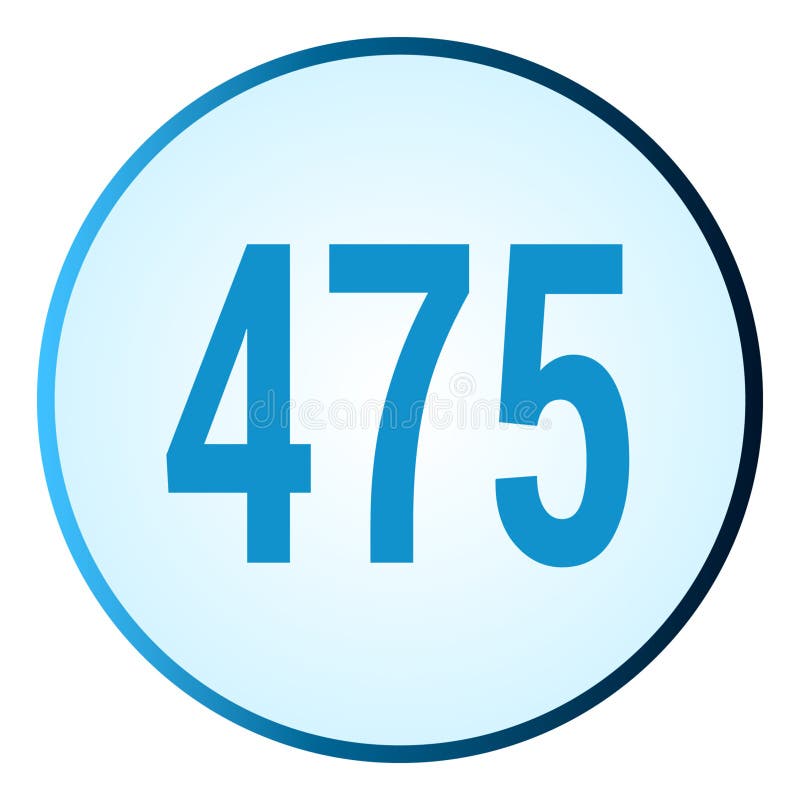 Number 475 Symbol or Logo with Round Frame in Blue Gradient Color Stock ...
